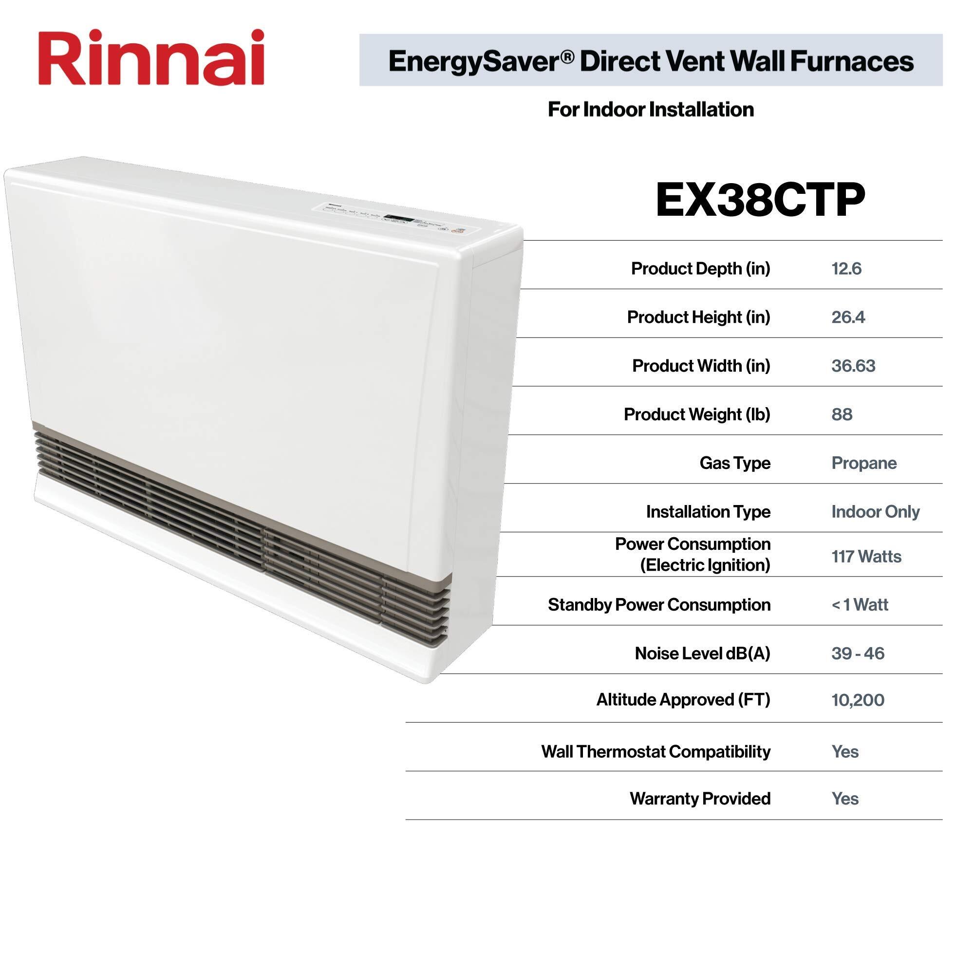 Rinnai EX38 Series Direct Vent Wall Furnace | Susitna Energy Solutions, LLC.
